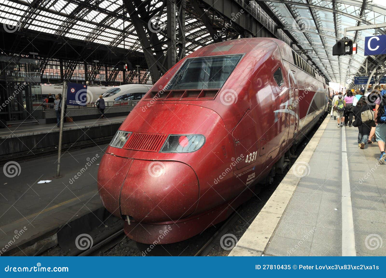 Thalys International Train From Amsterdam To Paris Along Platform At ...
