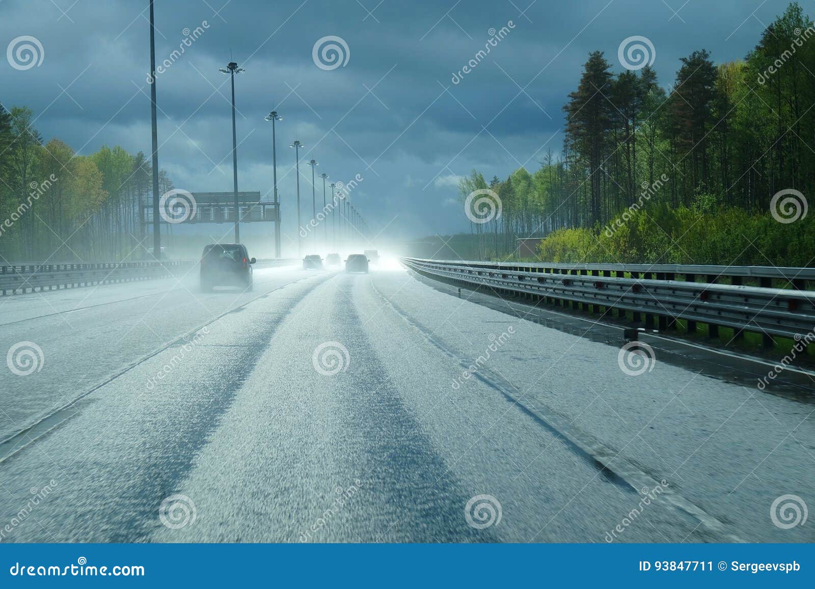 High-speed Road after a Rain Stock Image - Image of asphalt, suburban ...