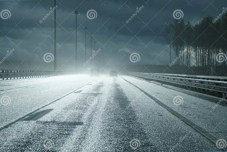 High-speed Road after a Rain Stock Image - Image of sunrise, nature ...