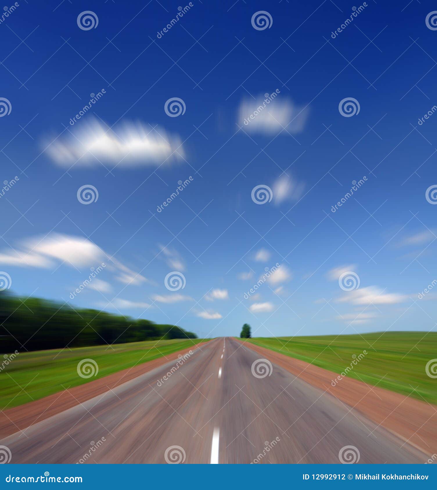 High Speed on Road Under Sky Stock Photo - Image of nature, horizon ...