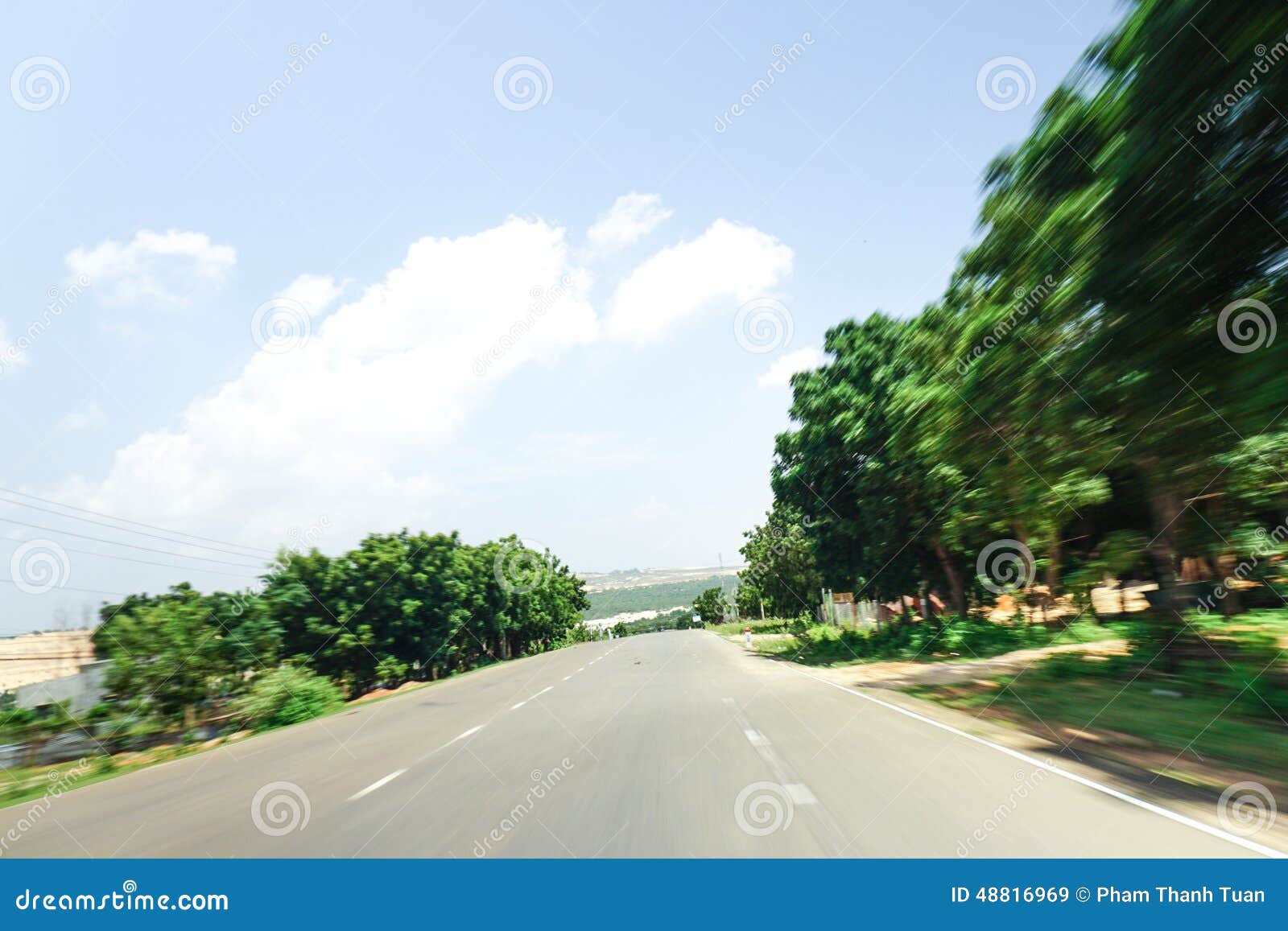 High Speed Running of Forest Road Stock Image - Image of landscape ...