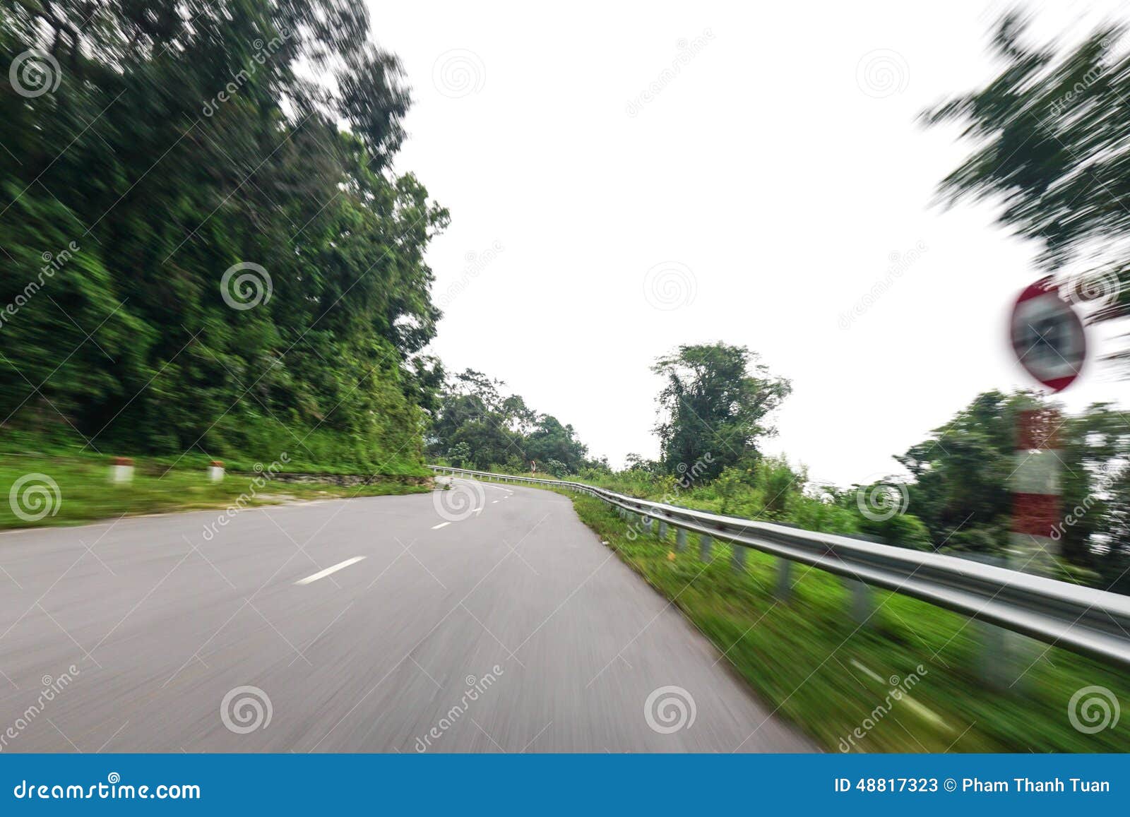 High Speed Running of Forest Road Stock Image - Image of asphalt ...