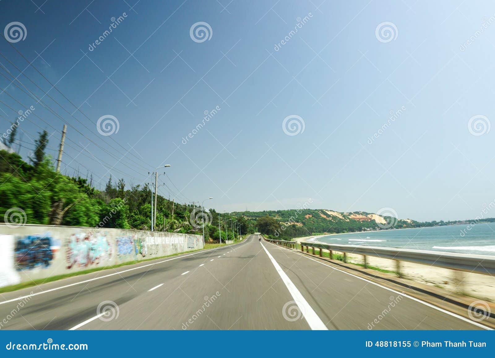 High Speed Running of Forest Road Stock Image - Image of landscape ...