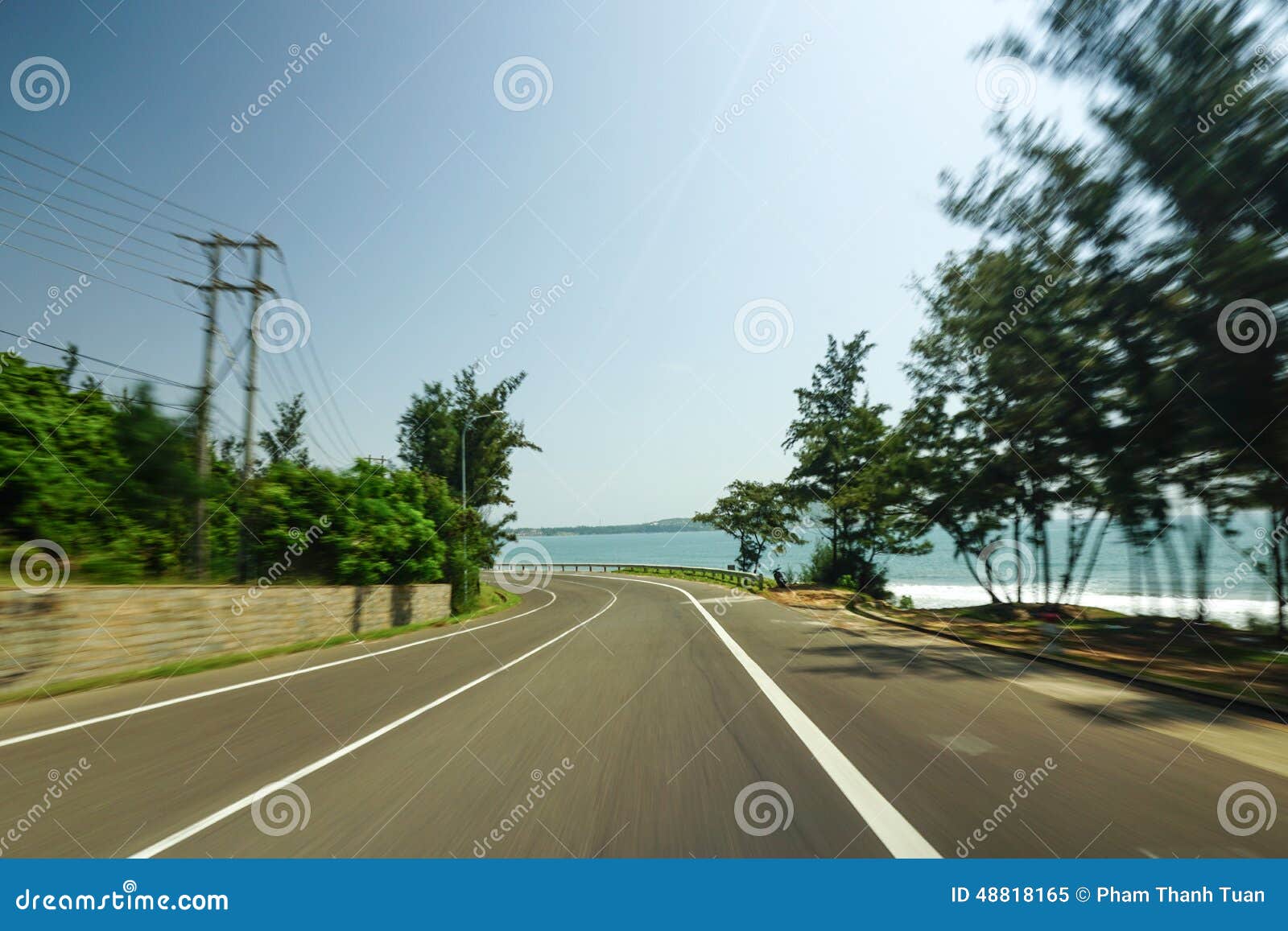 High Speed Running of Forest Road Stock Image - Image of cloud, horizon ...
