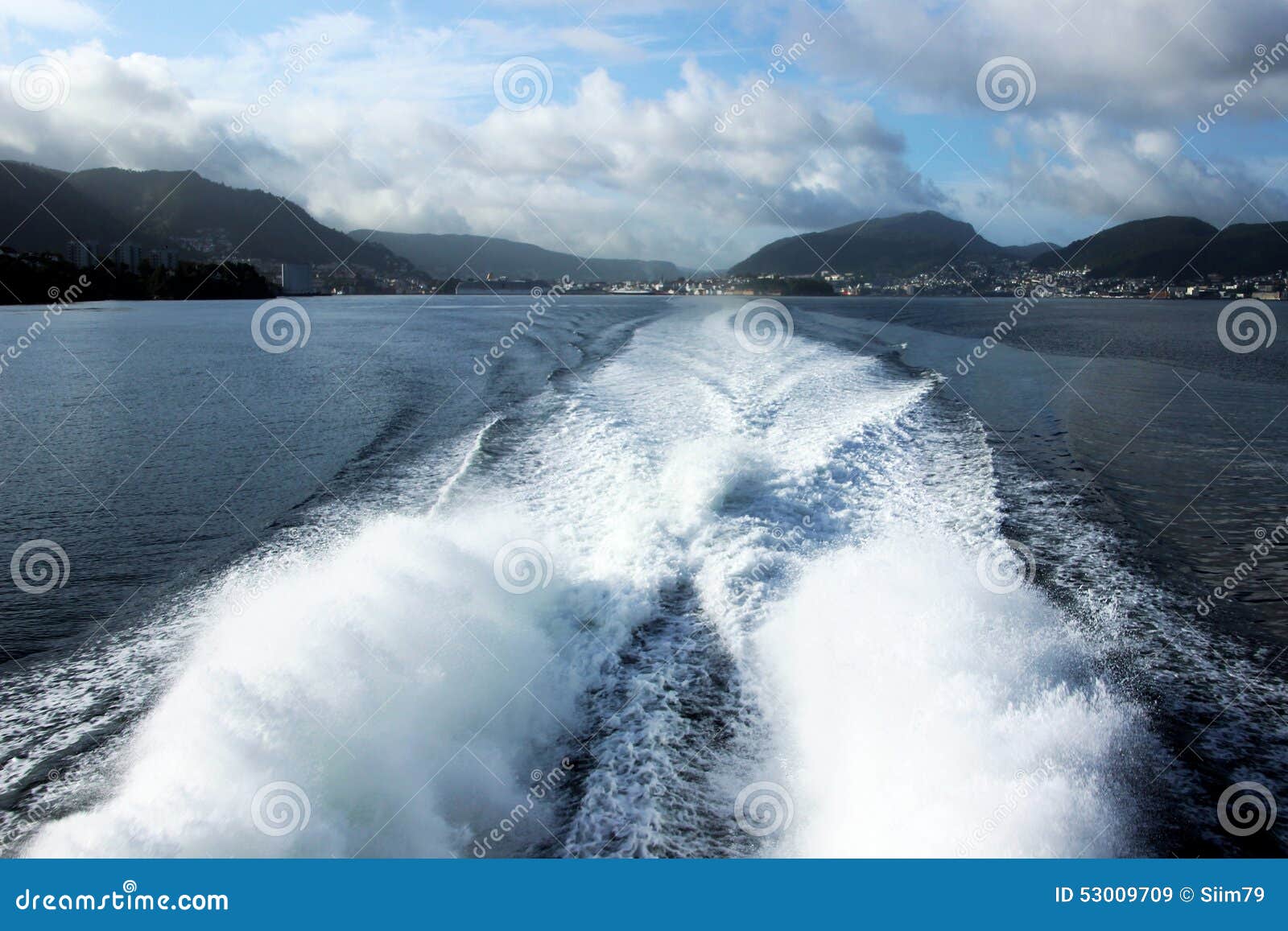 High Speed Ship Waves Behind Cruise Ship Stock Image - Image of ship ...