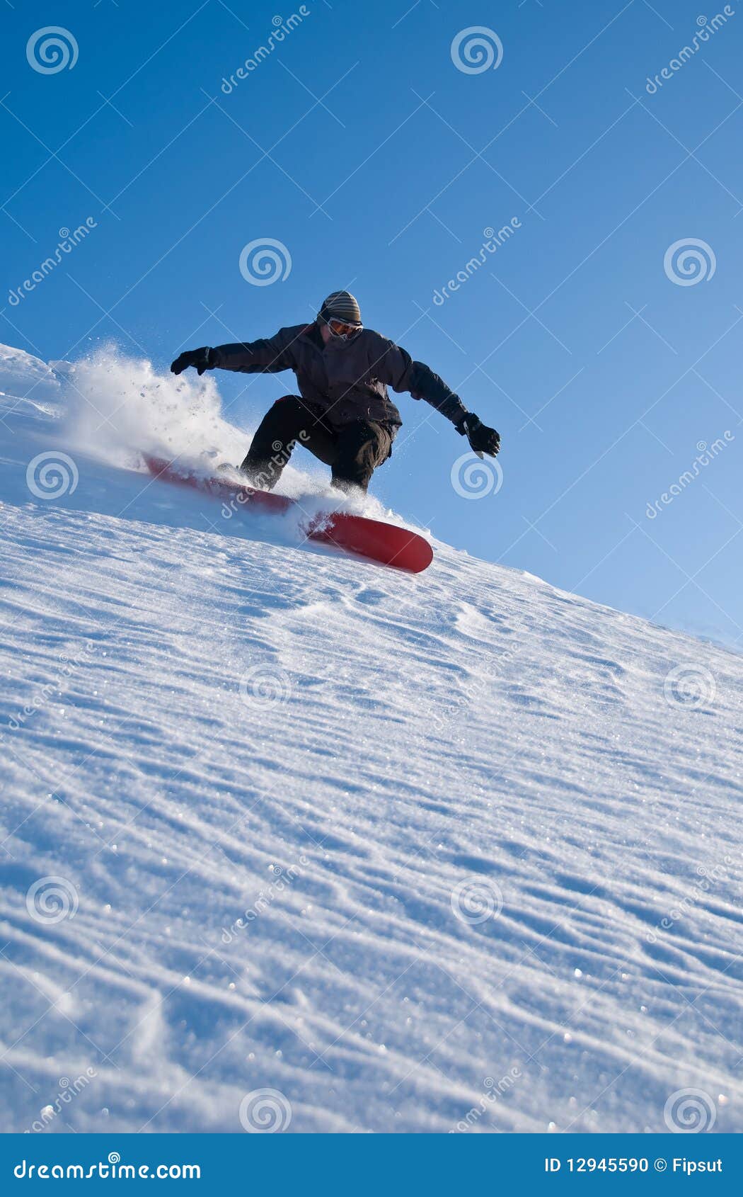 High Speed Snowboarder, Snow Flying Stock Photo - Image of snow, season ...