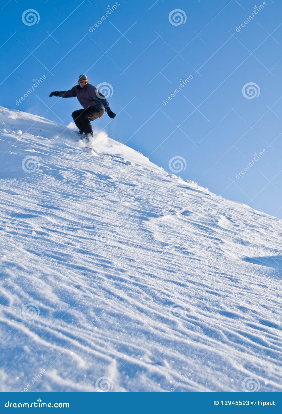 High Speed Snowboarder, Snow Flying Stock Image - Image of cold ...