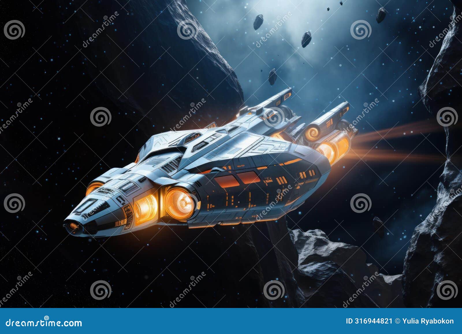 High-speed Spaceship Space. Generate Ai Stock Image - Image of light ...