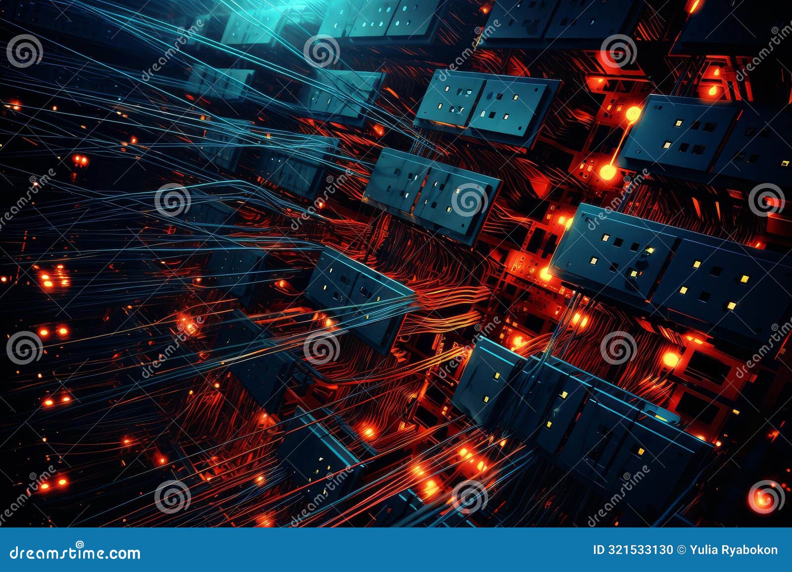 High-speed System Network Processor Server. Generate Ai Stock Illustration - Illustration of ...