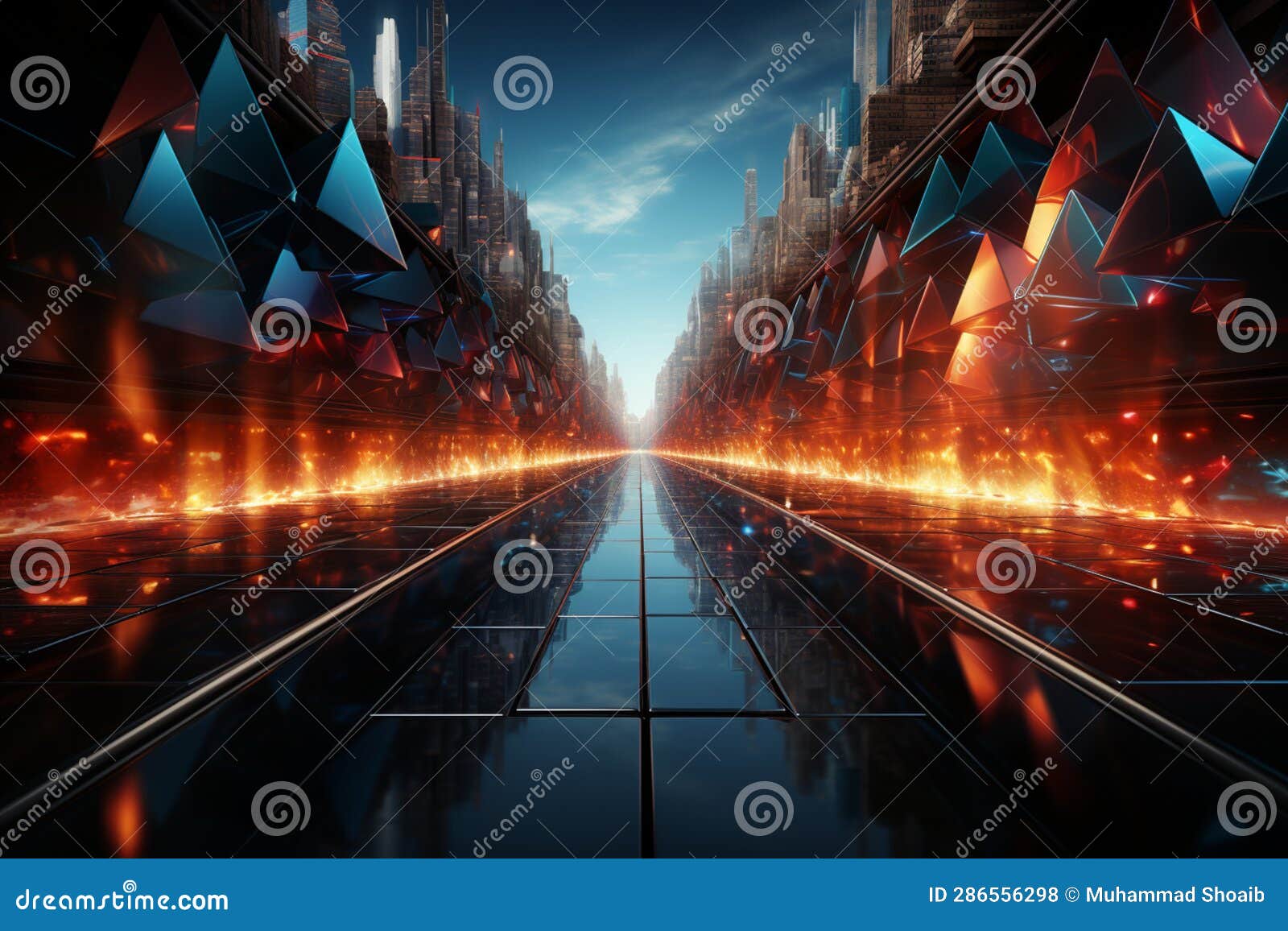 High Speed Tech Flow Abstract Arrow Direction in a Hi Tech Background ...