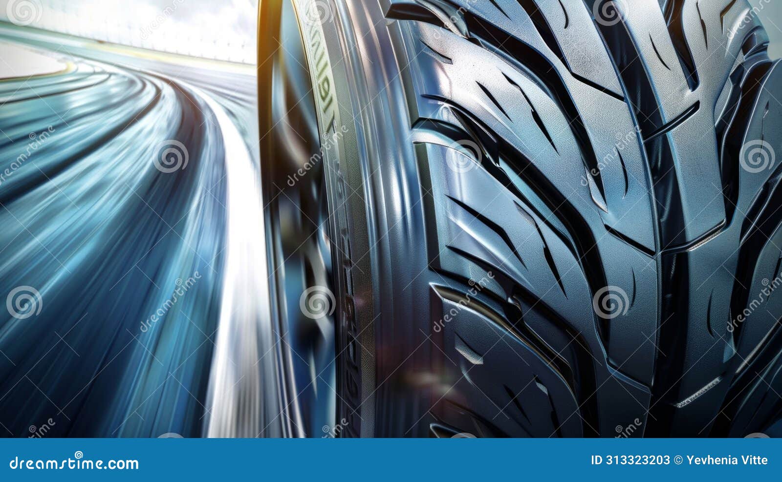 High-Speed Tire in Motion on the Road. Generative Ai Stock Illustration ...