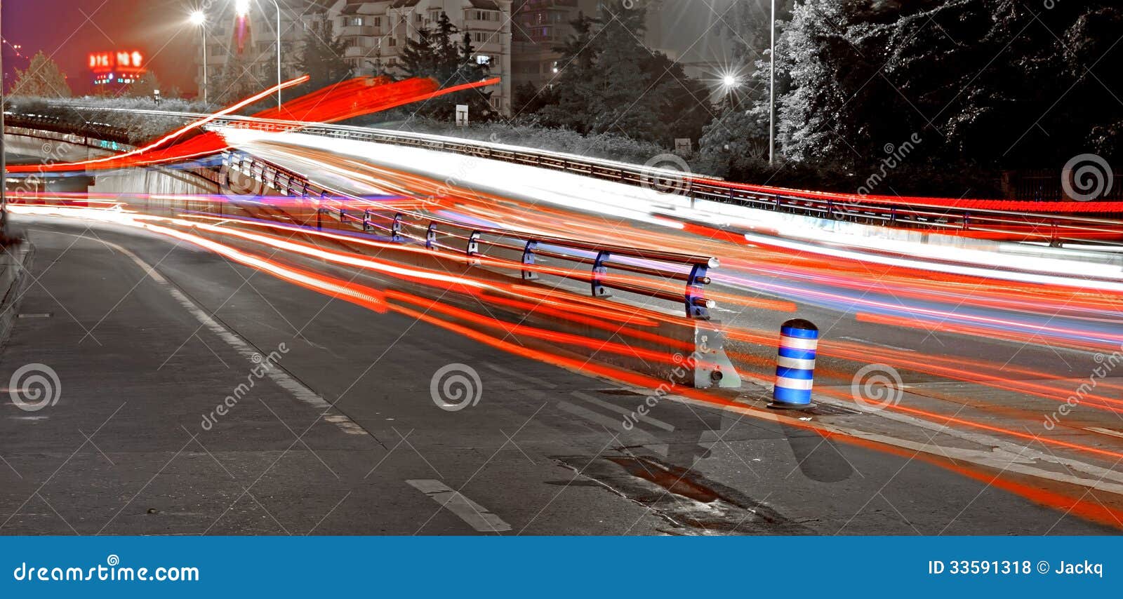 High Speed Traffic and Blurred Light Trails Stock Photo - Image of ...