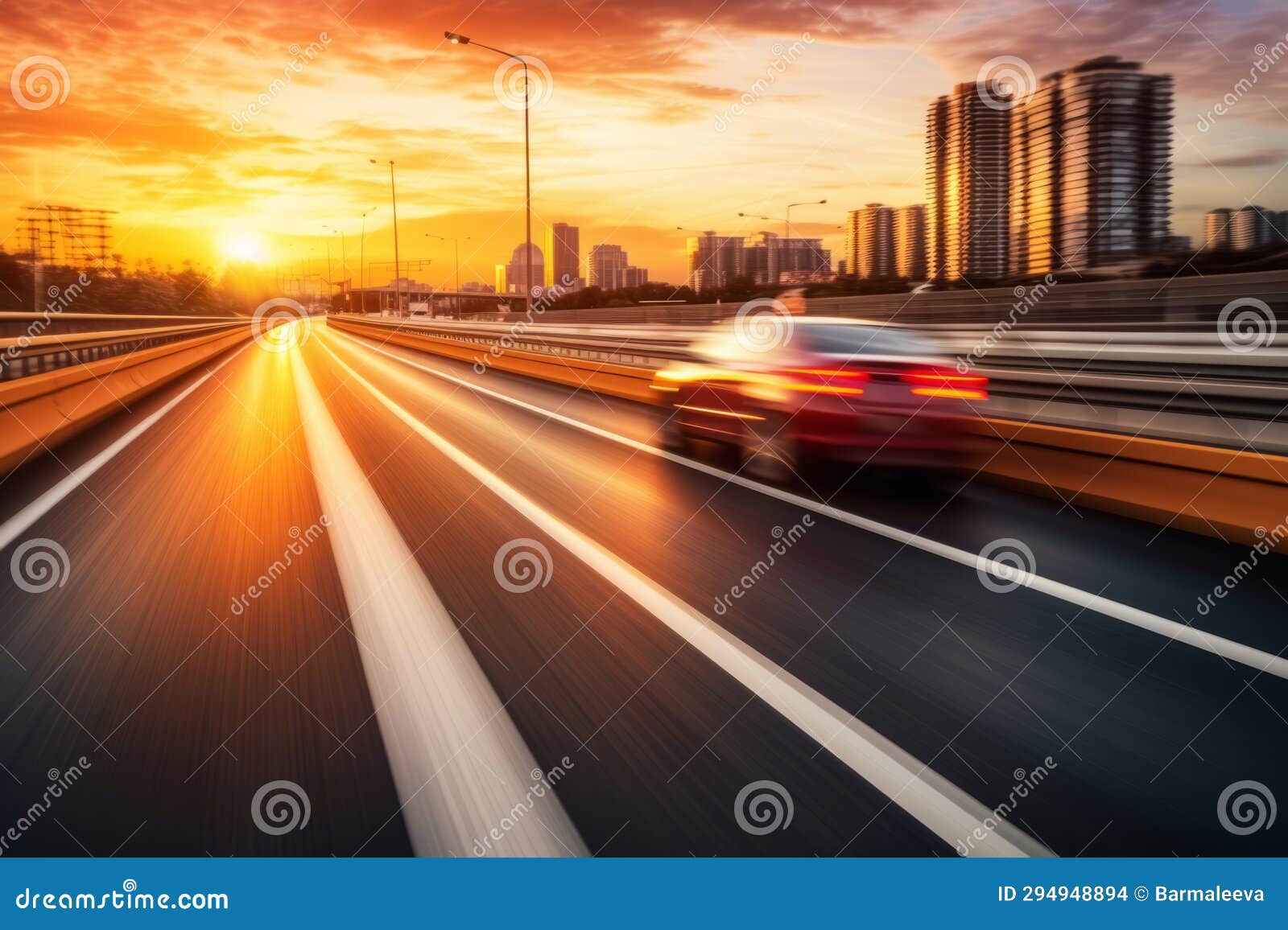 High Speed Traffic Creates a Mesmerizing Motion Blur on a Highway ...