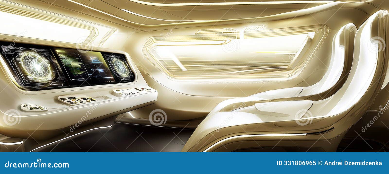 A High-speed Train Cockpit at Sunset with a View of an Autumn Forest ...