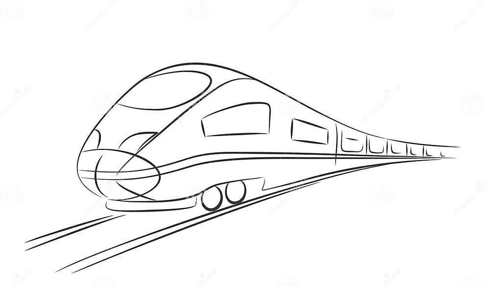 Train stock vector. Illustration of sketch, vector, speed - 50046019