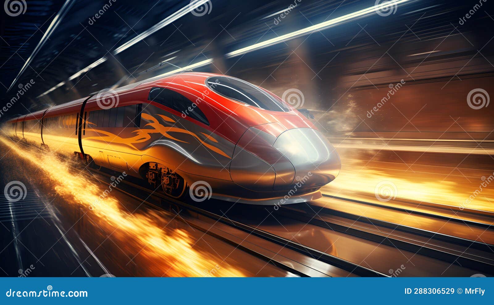 High Speed Train, Fast Transportation, Rail, Link Stock Illustration ...