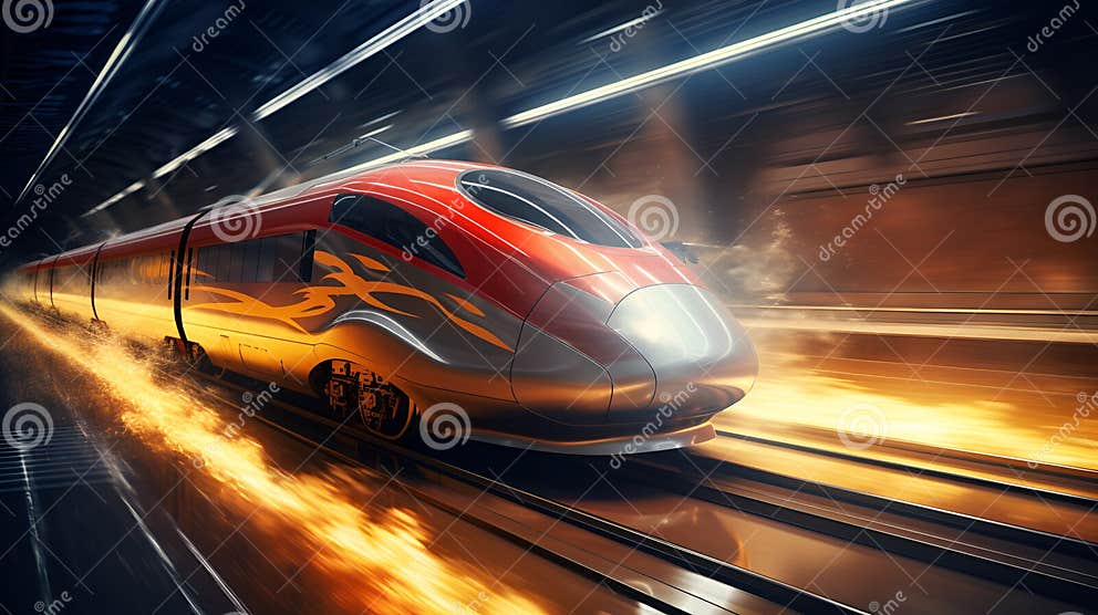 High Speed Train, Fast Transportation, Rail, Link Stock Illustration ...