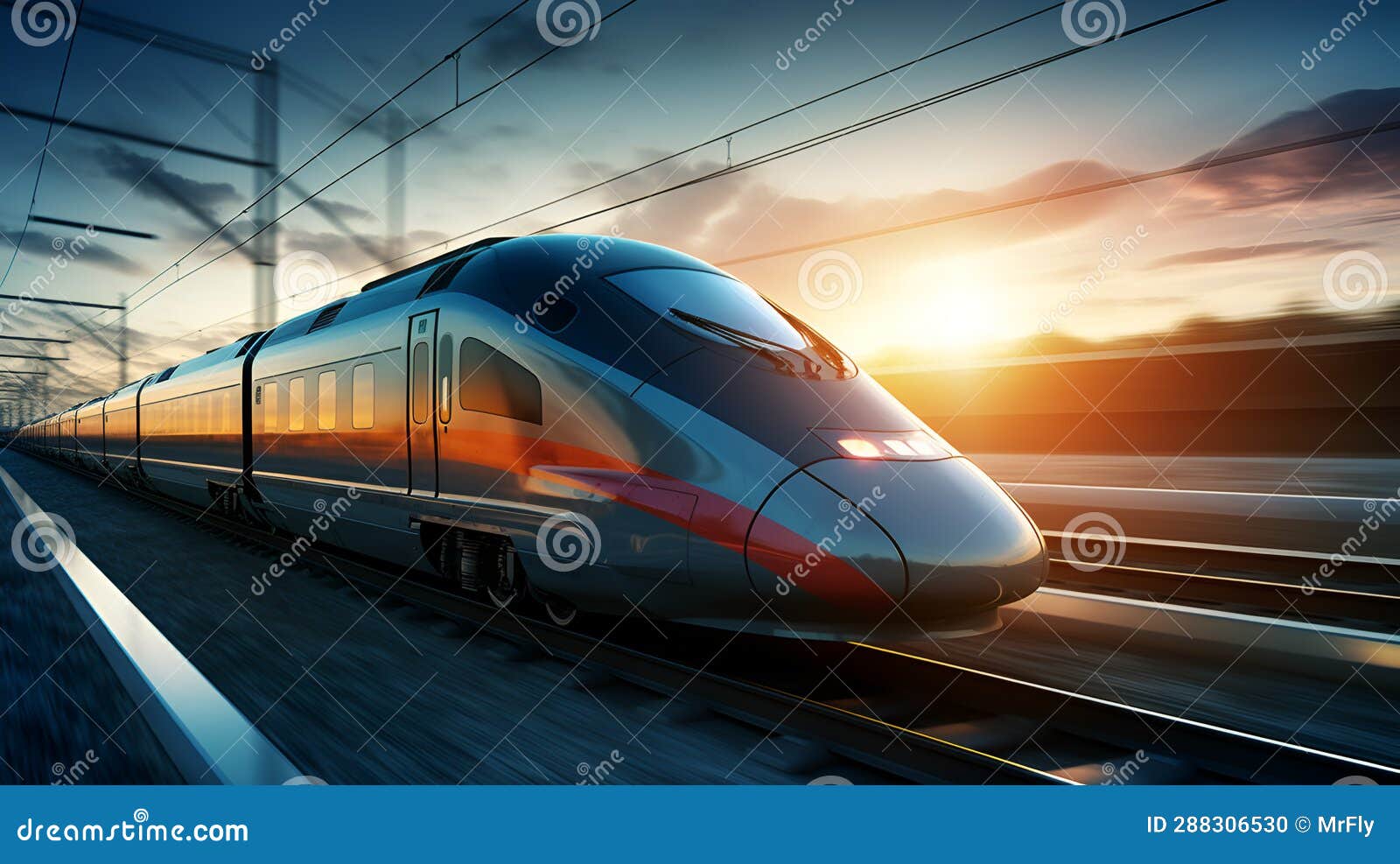 High Speed Train, Fast Transportation, Rail, Link Stock Illustration ...