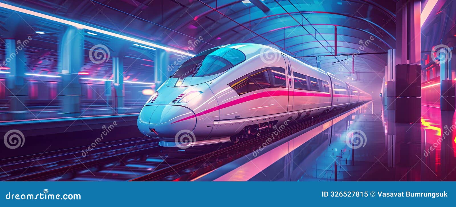 High-speed Train, Flat Design, Front View, Futuristic Theme, Animation ...
