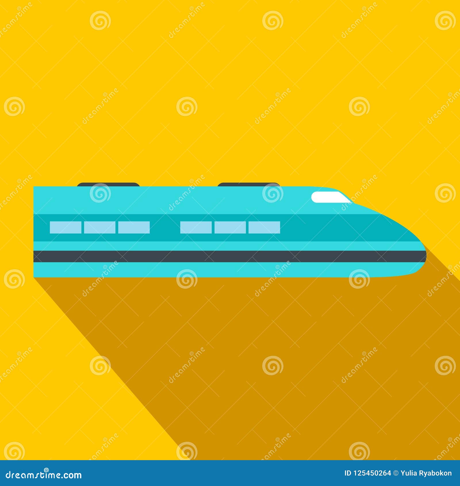 High speed train flat icon stock illustration. Illustration of railroad ...