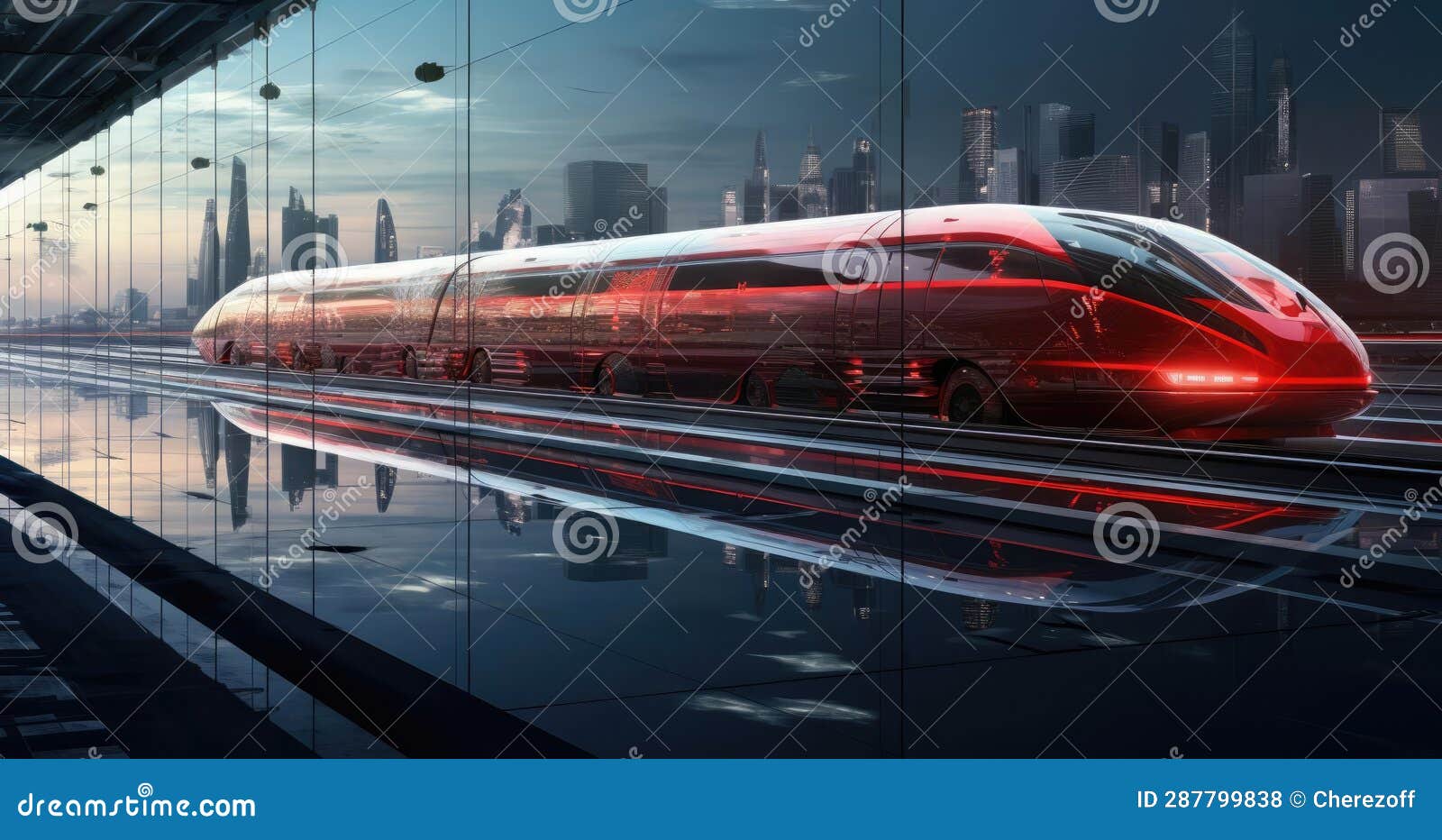 The High-speed Train of the Future Stock Illustration - Illustration of ...