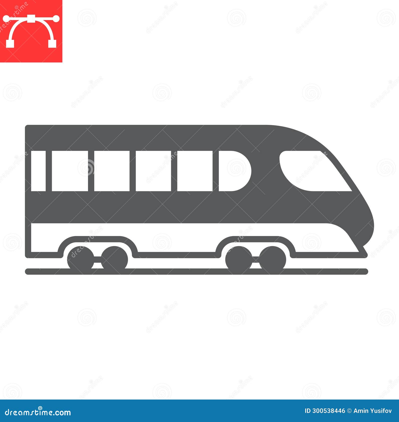 High Speed Train Glyph Icon Stock Illustration - Illustration of ...