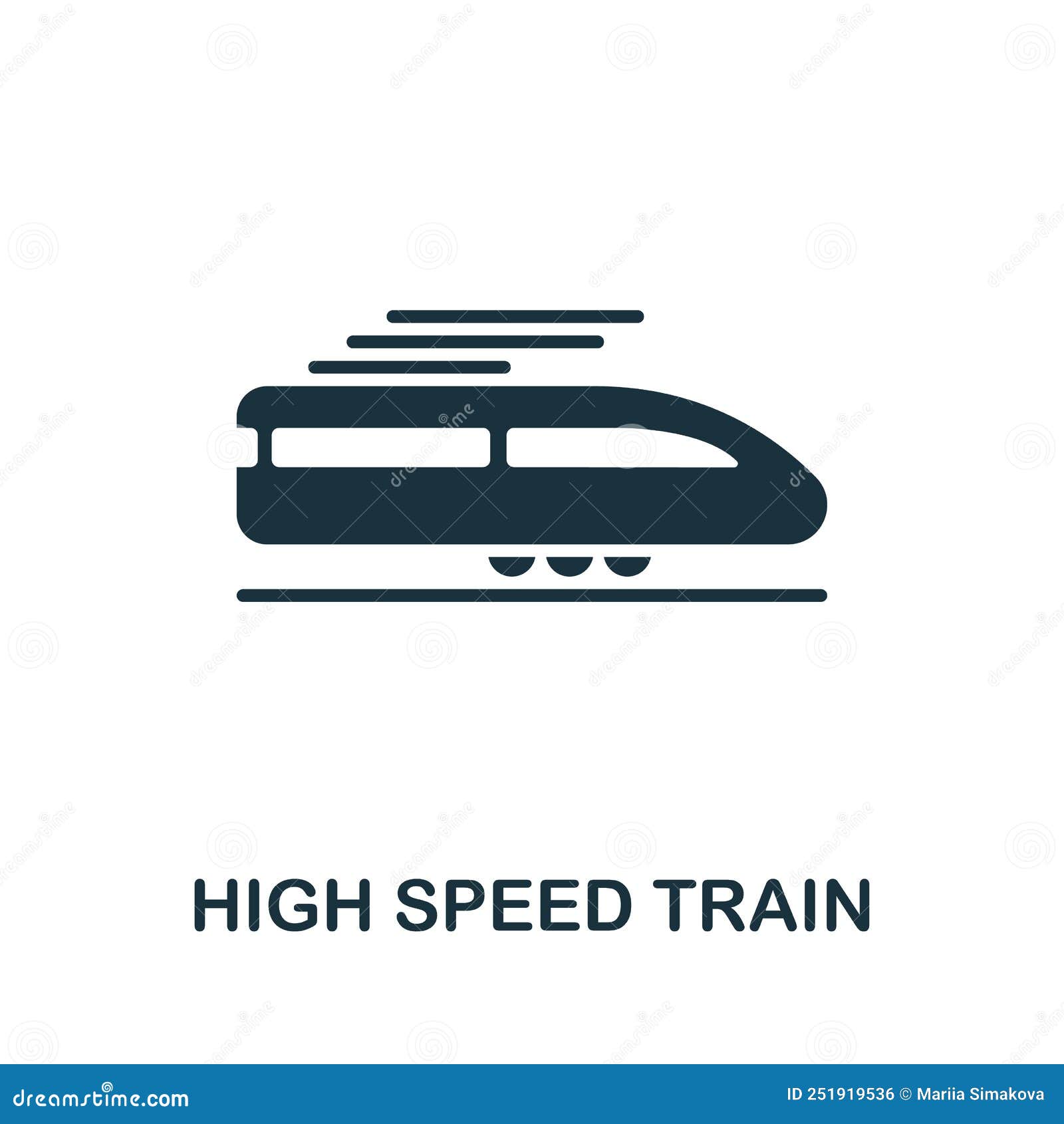 High Speed Train Icon. Monochrome Simple Line Future Technology Icon ...