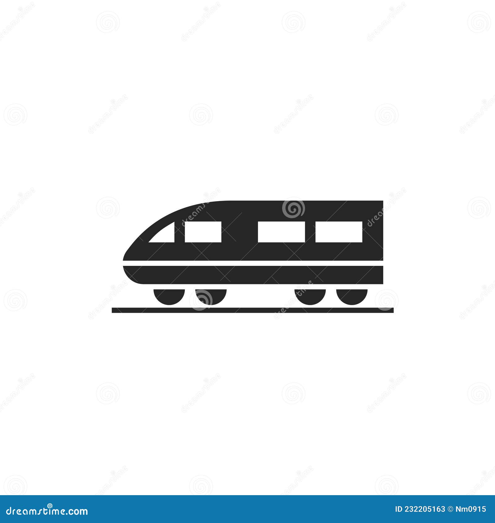 High Speed Train Icon. Railway Passenger Transport Symbol Stock Vector ...