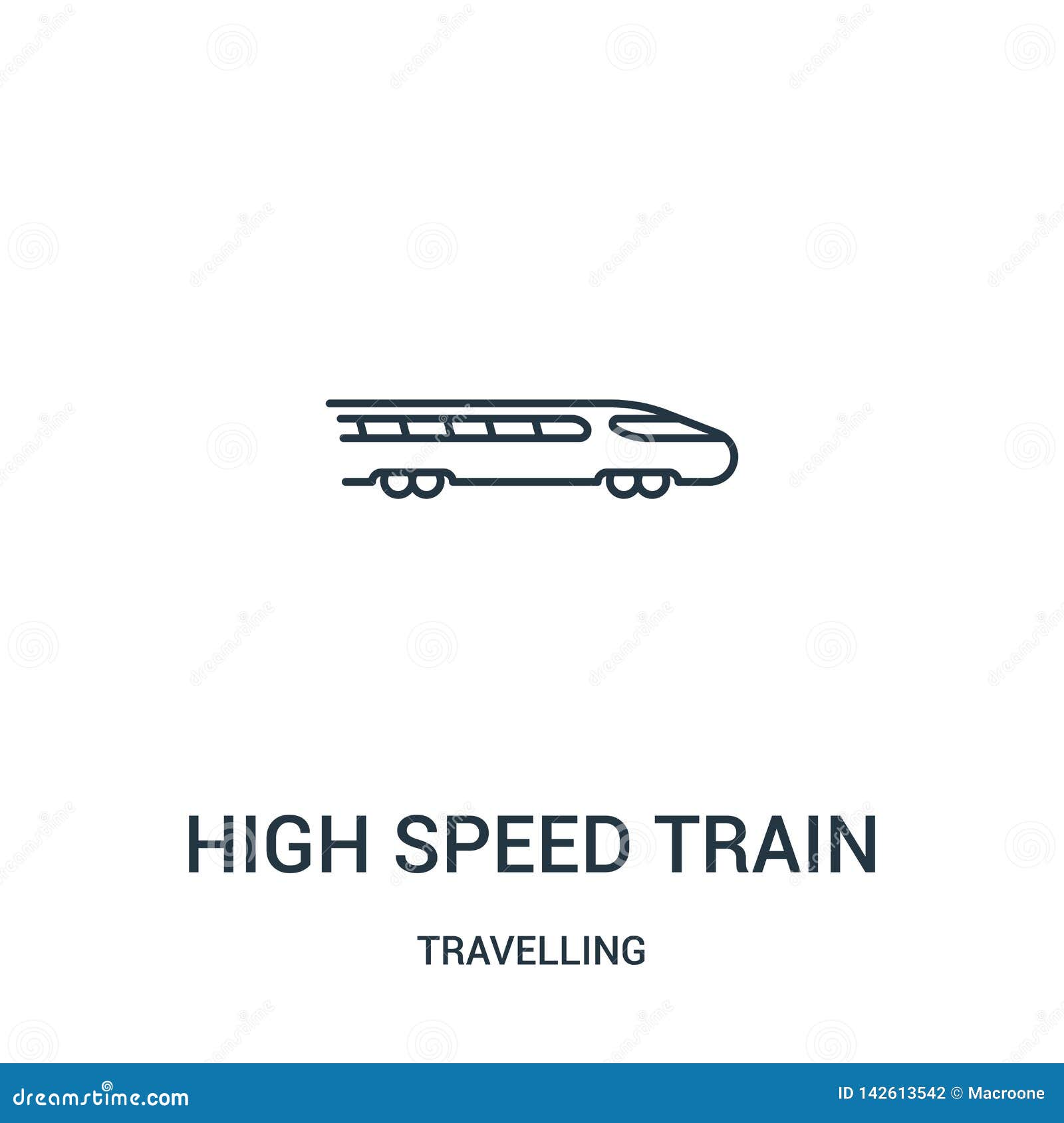 High Speed Train Icon Vector from Travelling Collection. Thin Line High ...