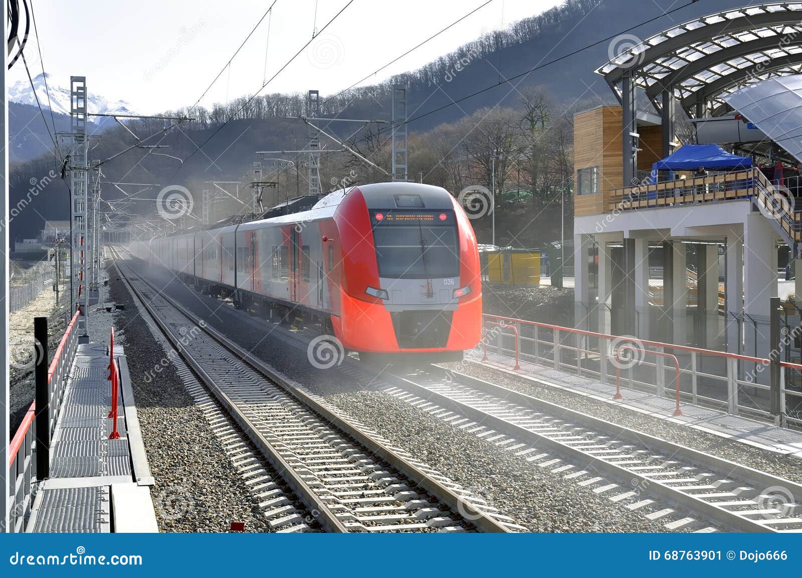 High Speed Train Lastochka, Sochi, Russia Stock Image - Image of ...
