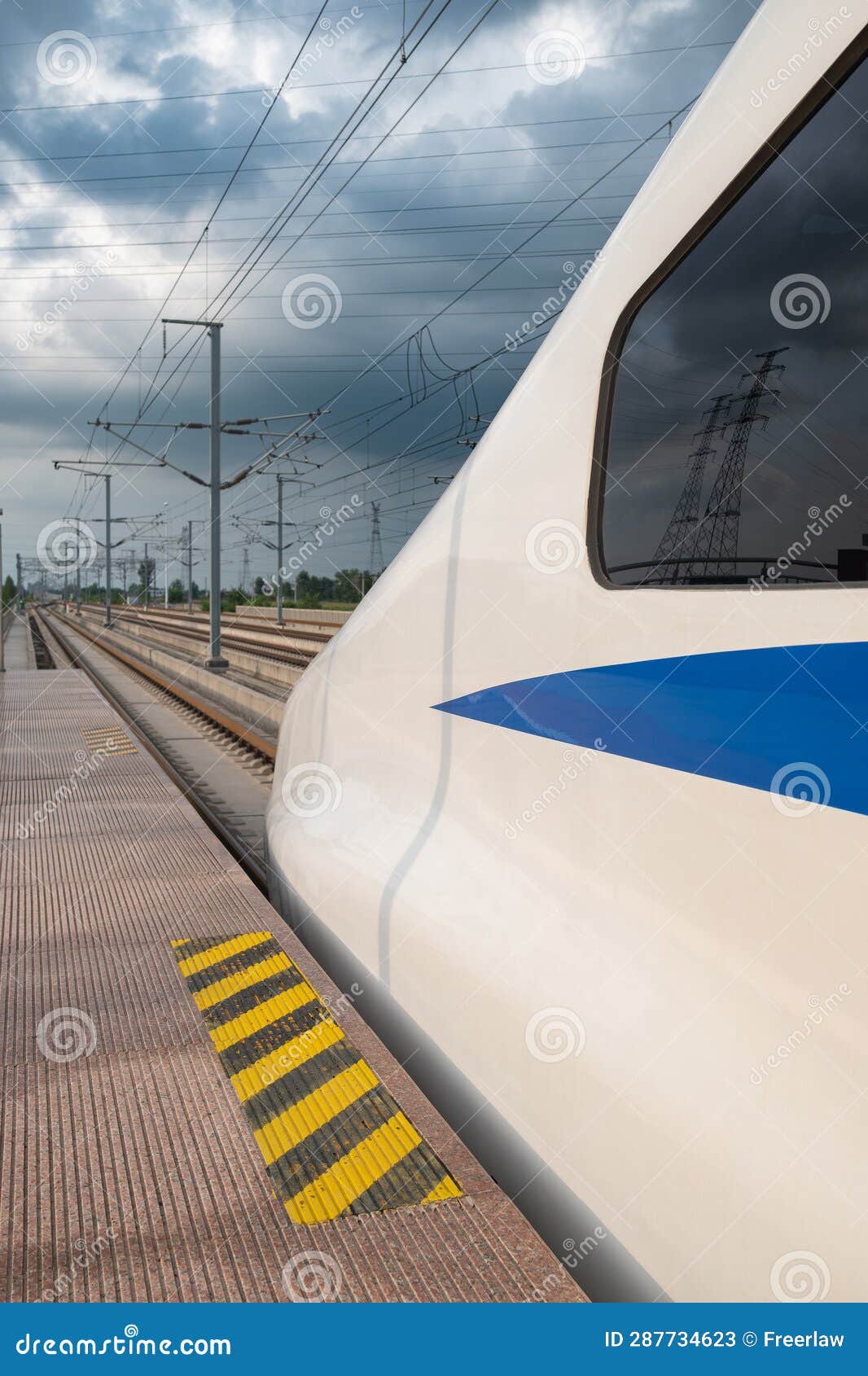 High-speed Train Locomotive Vertical Composition Stock Image - Image of ...