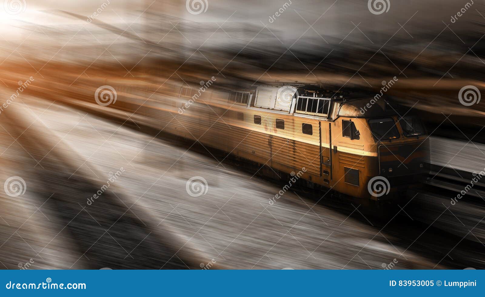 High-speed Train in Motion with Railcars at the Platform Stock Image ...