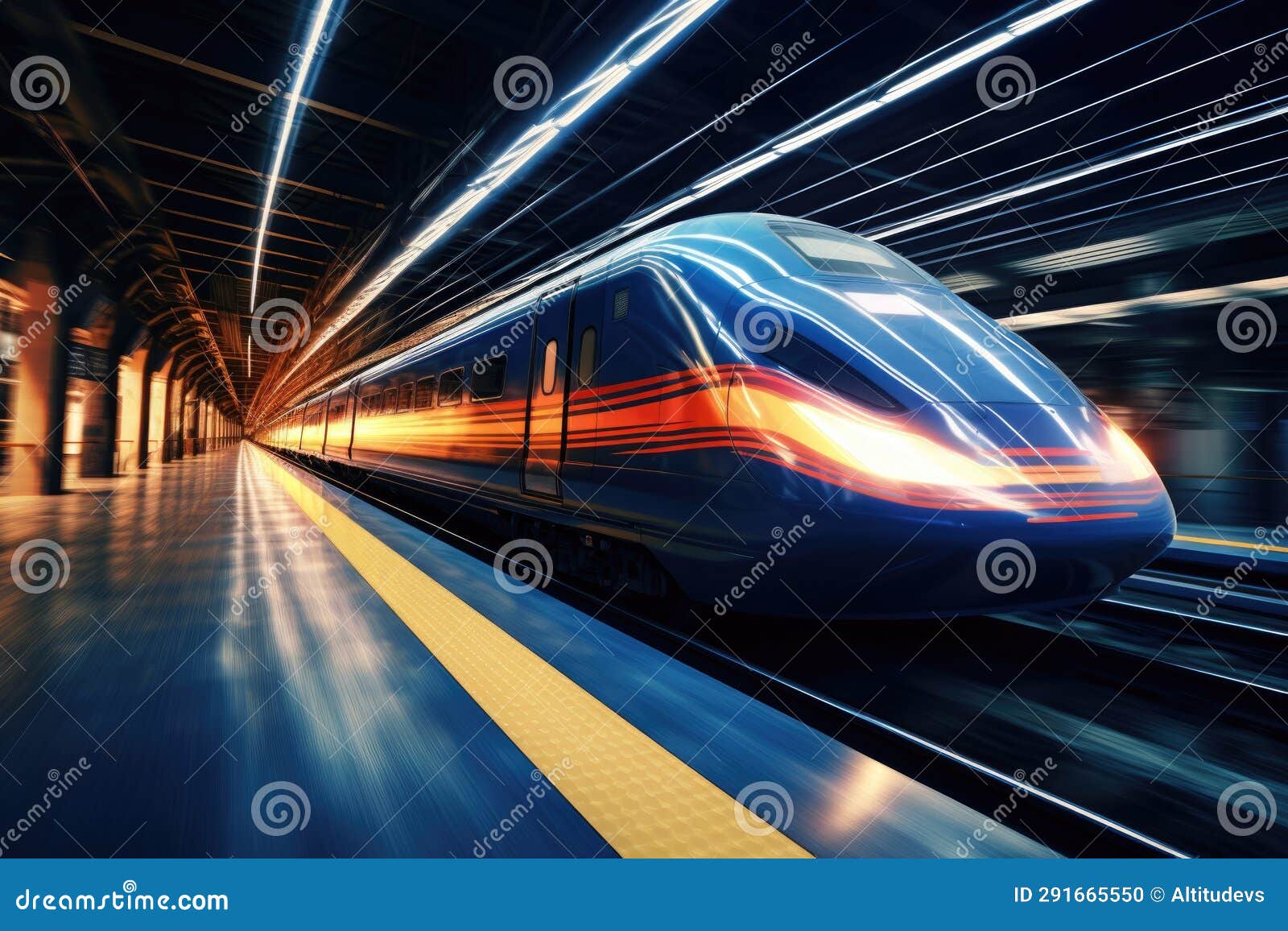 High-speed Train Motion in the Station Stock Photo - Image of ...