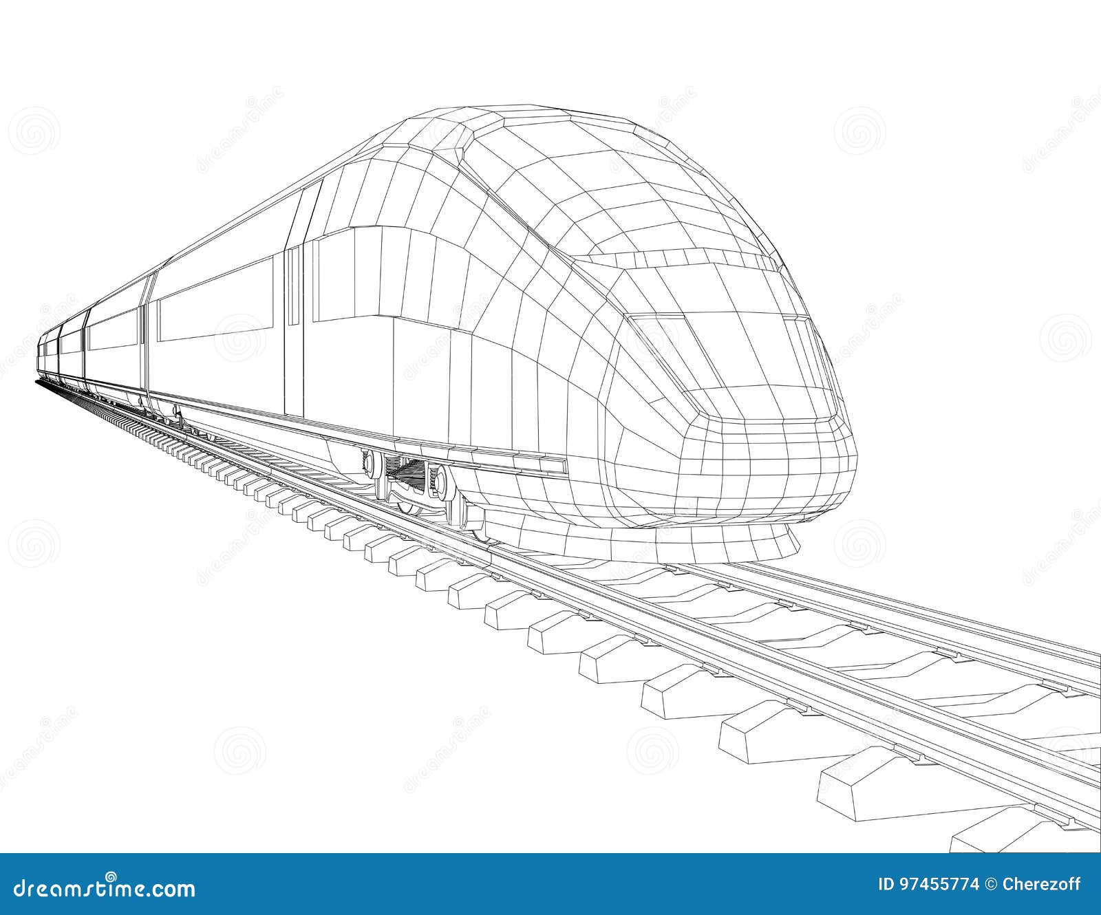 High speed train in motion stock vector. Illustration of simple - 97455774