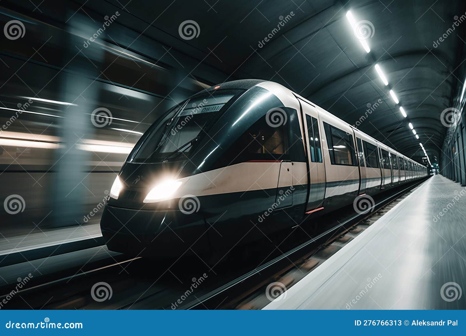 High Speed Train Moving Fast. Smart Technologies are the Future ...