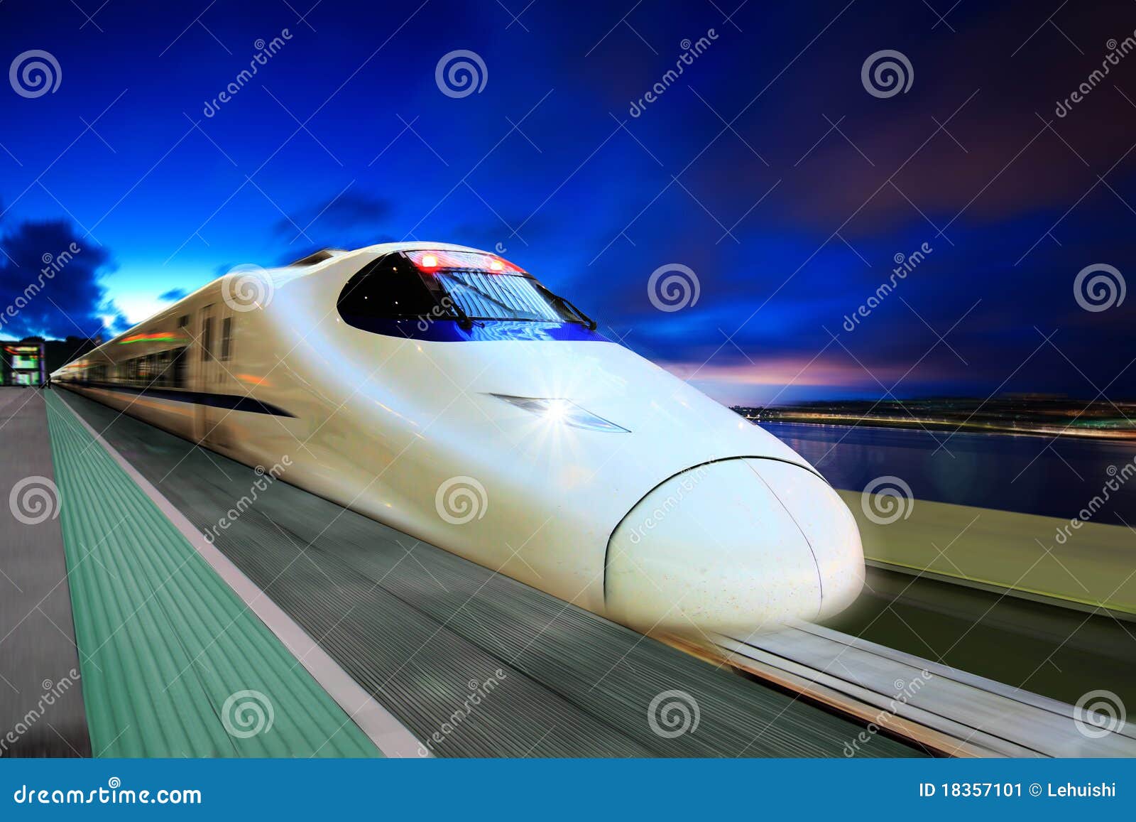 High Speed Train in the NIGHT Stock Image - Image of cloud, blue: 18357101