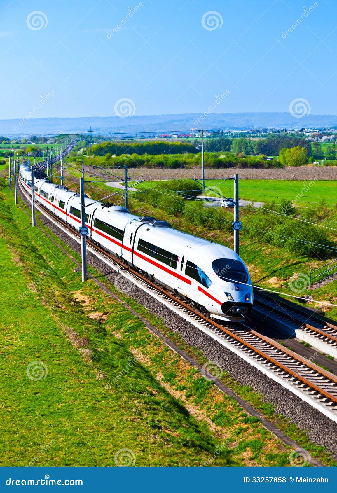 High Speed Train in Open Area Stock Photo - Image of arrival, iron ...