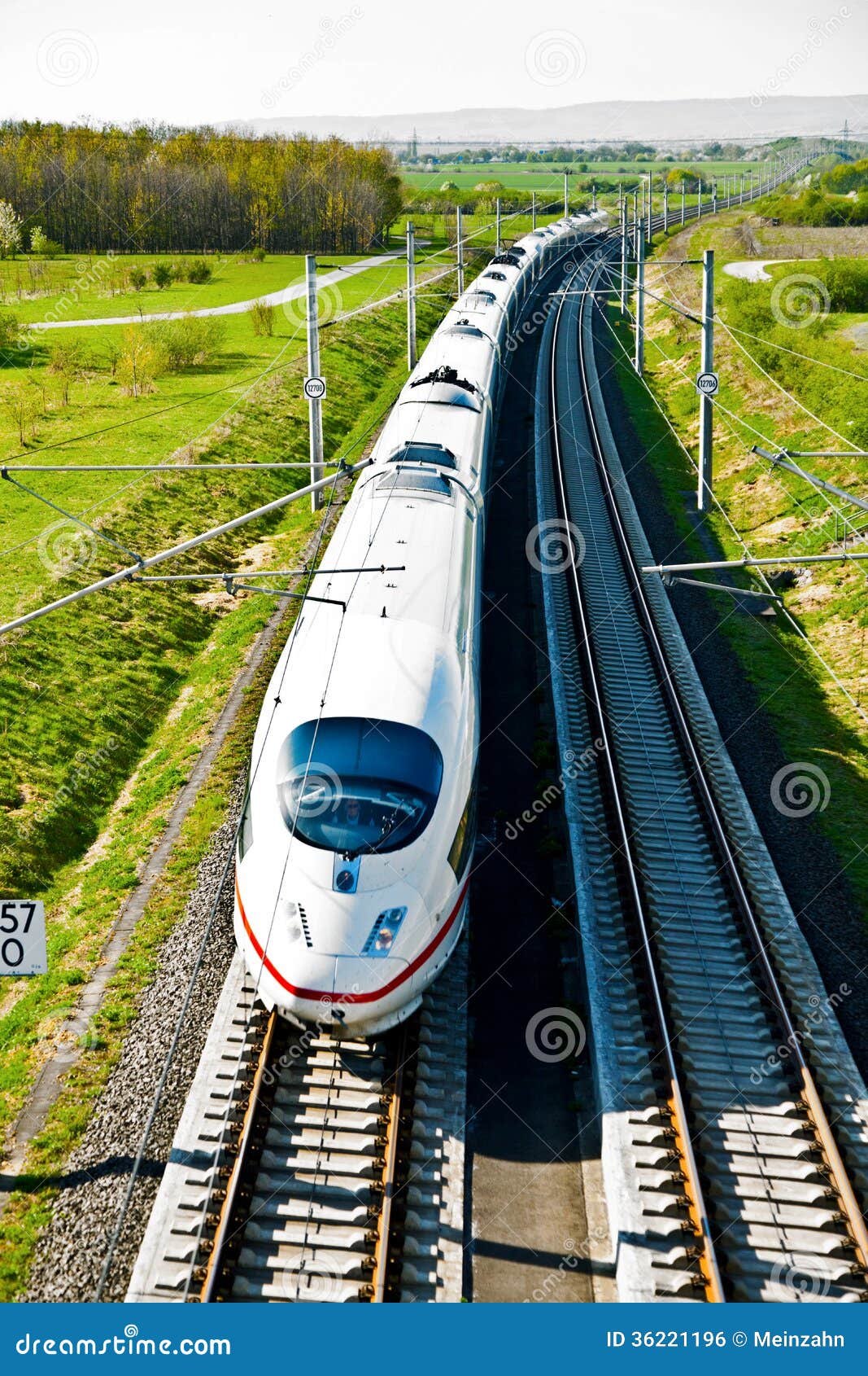 High Speed Train in Open Area Stock Photo - Image of network, blurred ...
