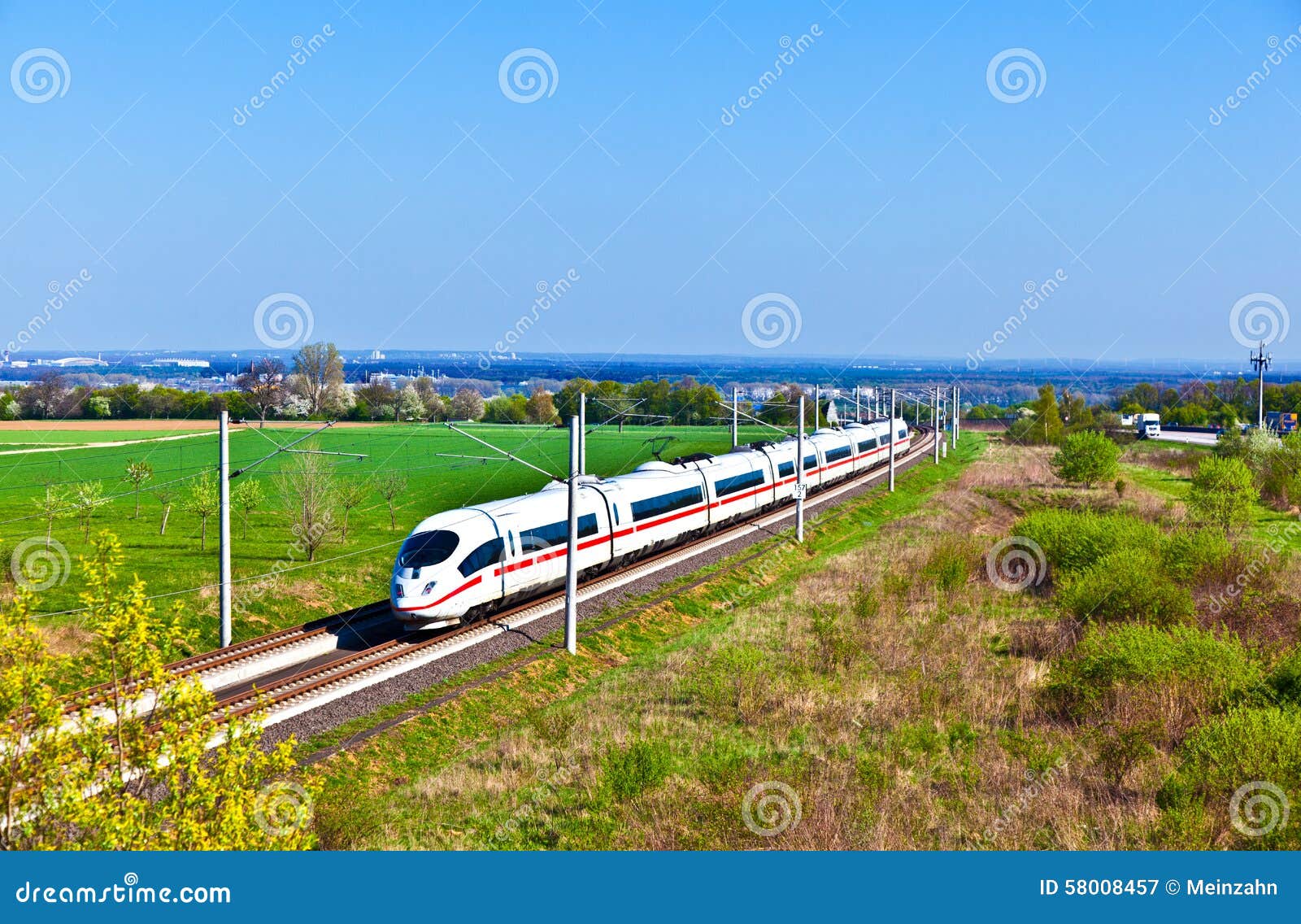 High Speed Train in Open Area Stock Image - Image of scenic, background ...