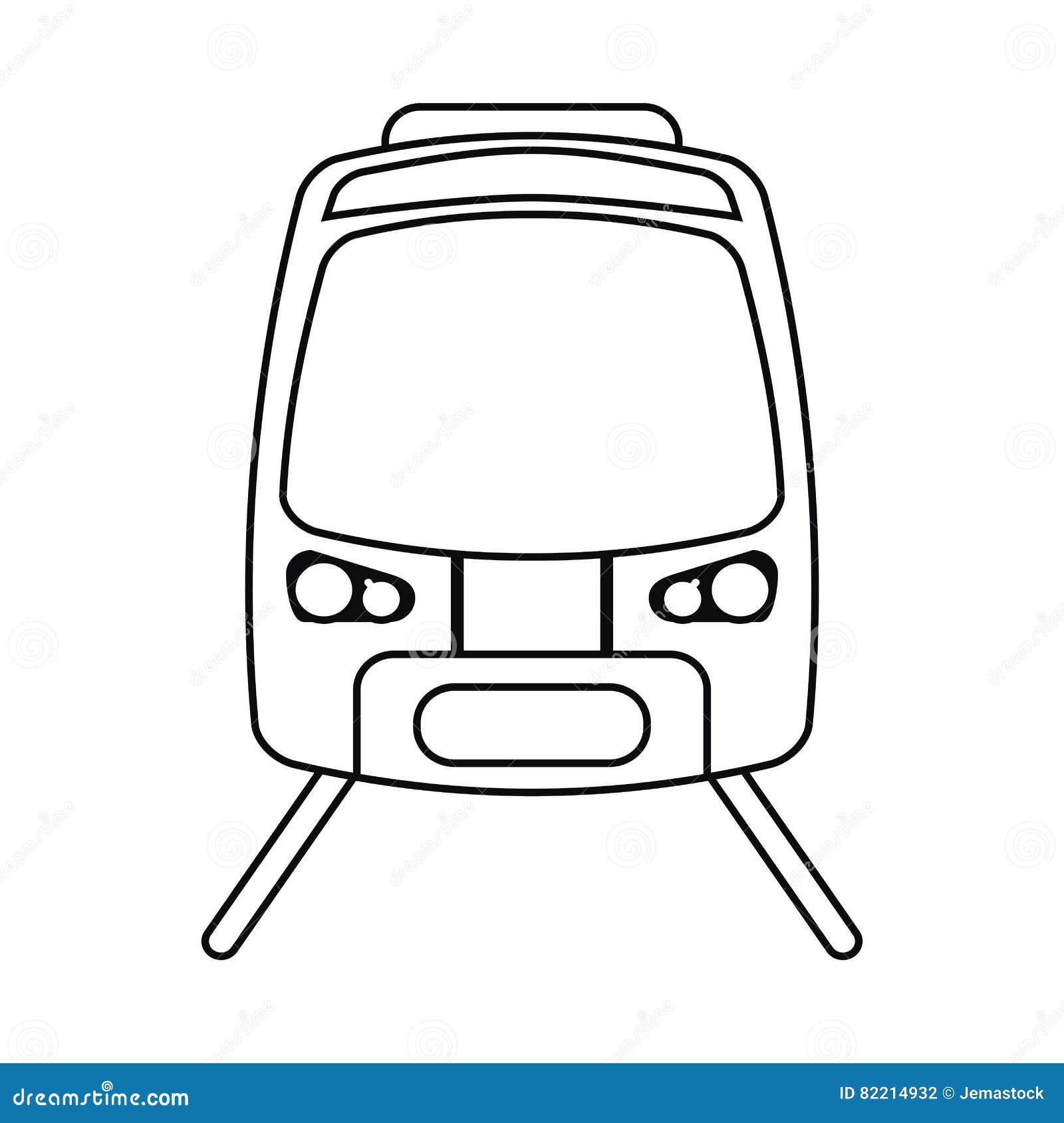 High Speed Train Passenger Rail Road Outline Stock Vector ...