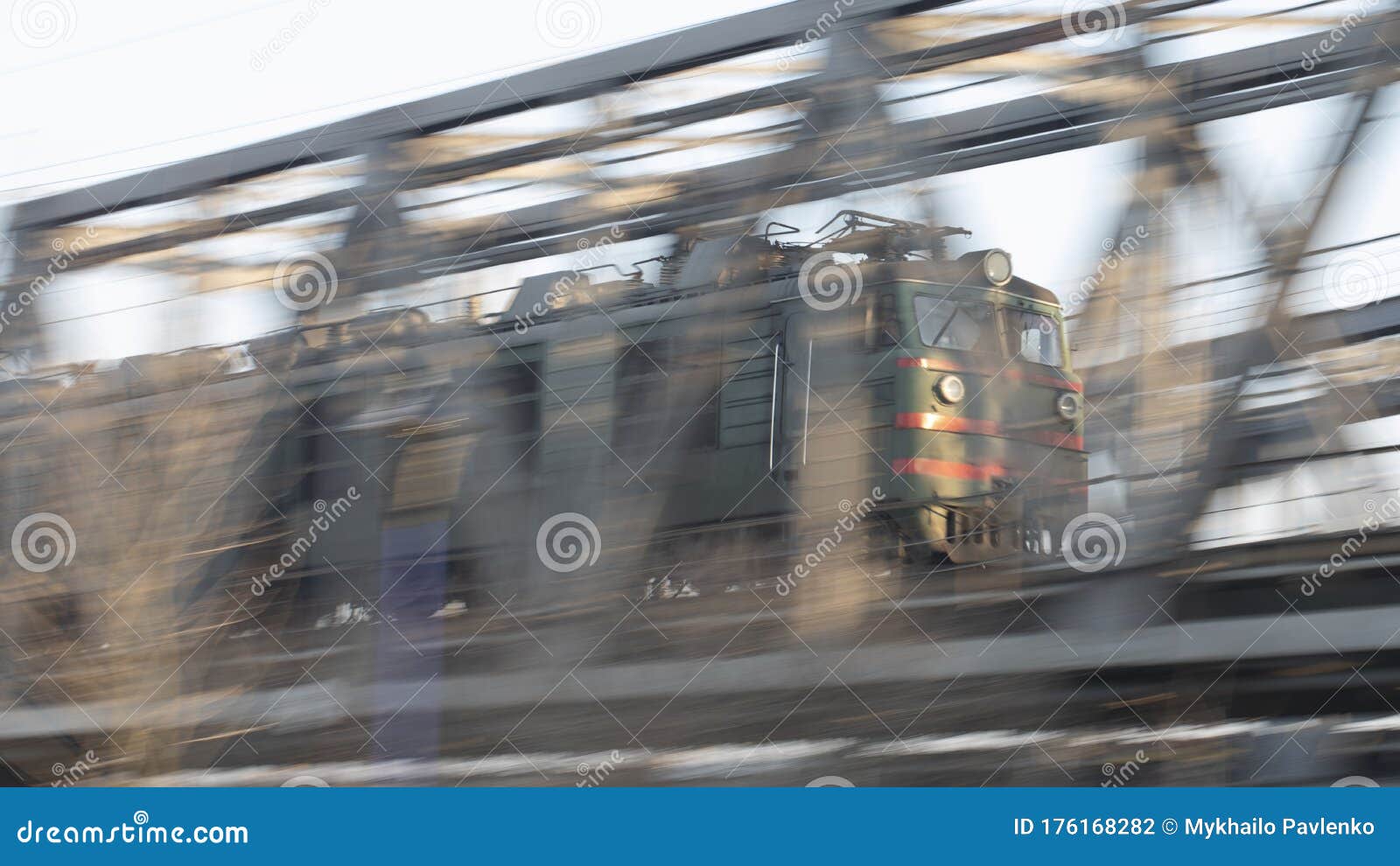 The High-speed Train Passes through the Bridge Stock Photo - Image of ...