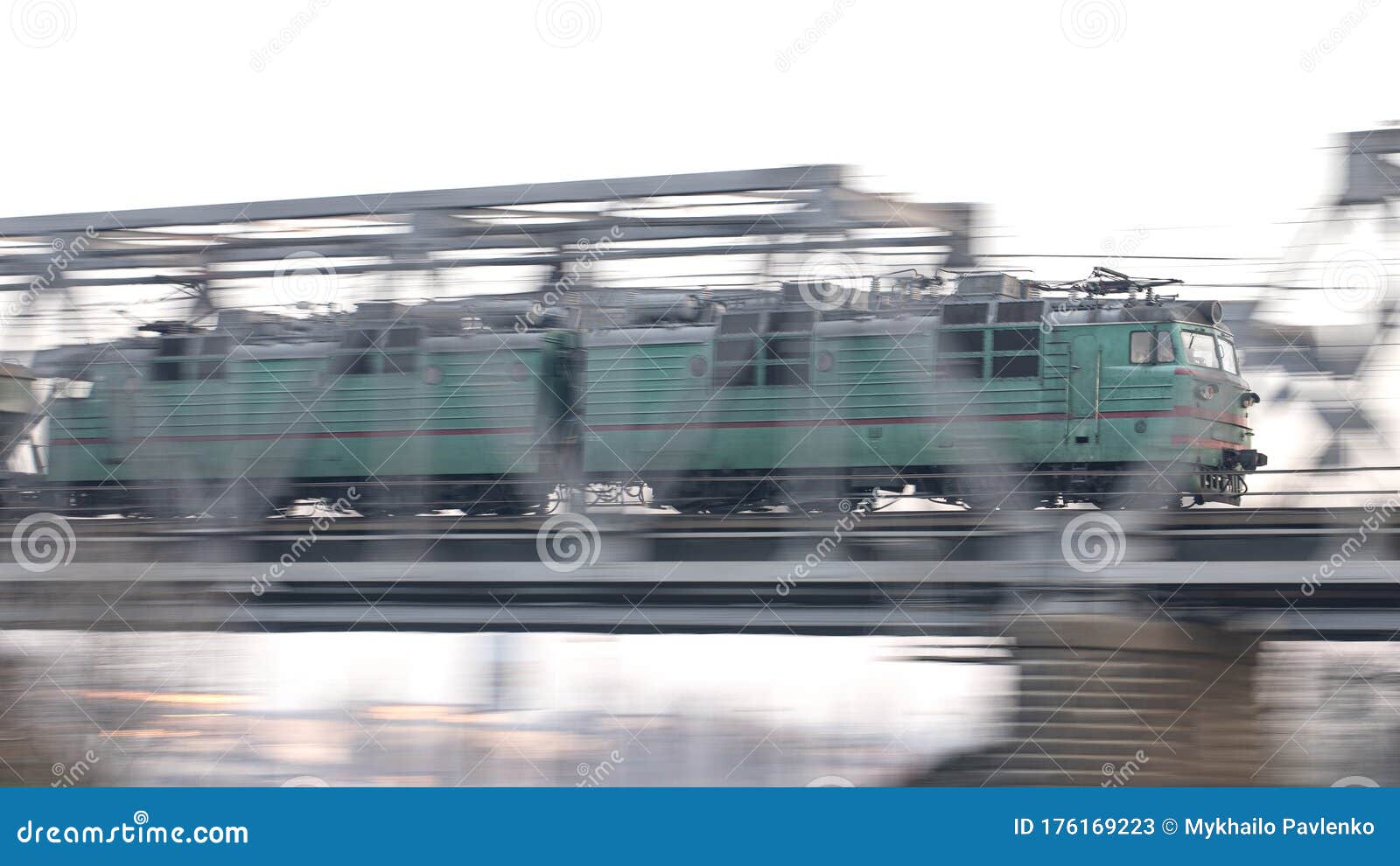 The High-speed Train Passes through the Bridge Stock Image - Image of ...