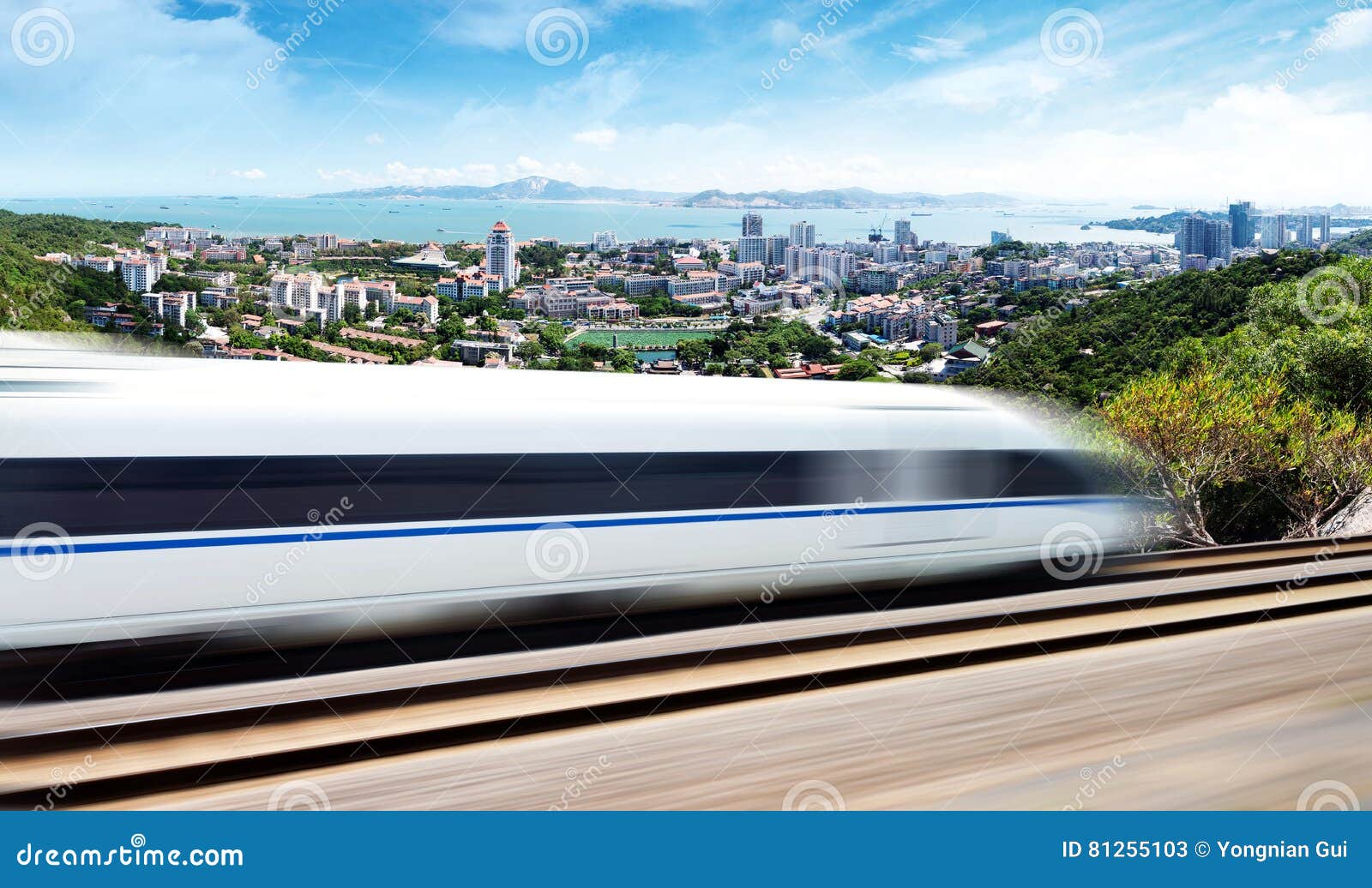 High-speed Train Passing through Xiamen Stock Image - Image of arrival ...