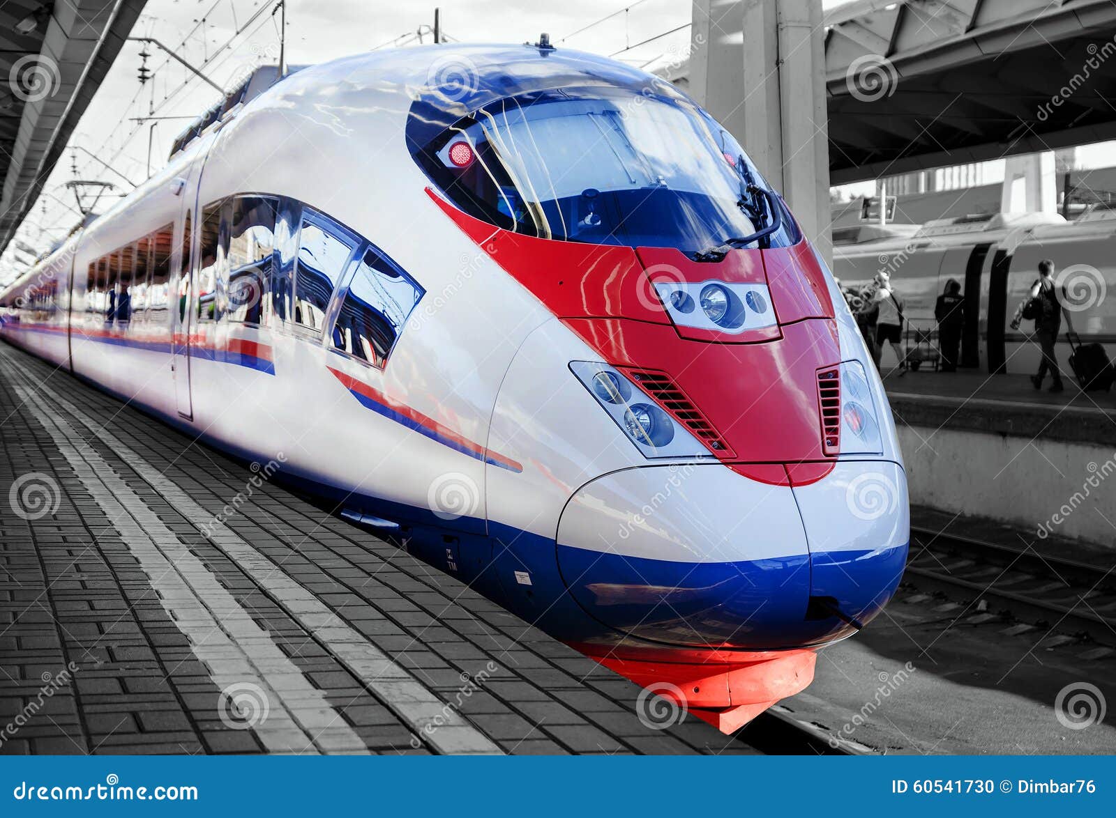 High-speed Train on the Platform of the Station Stock Photo - Image of ...