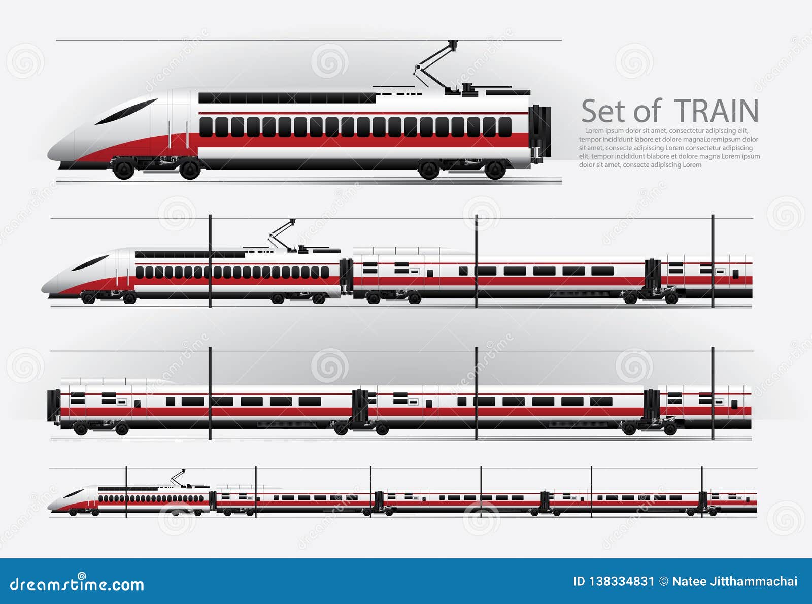 High Speed Train on a Rail Road Stock Vector - Illustration of chimney ...