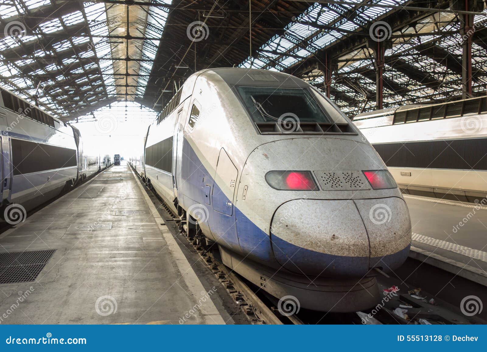 High Speed Train at the Railway Station Stock Photo - Image of industry ...