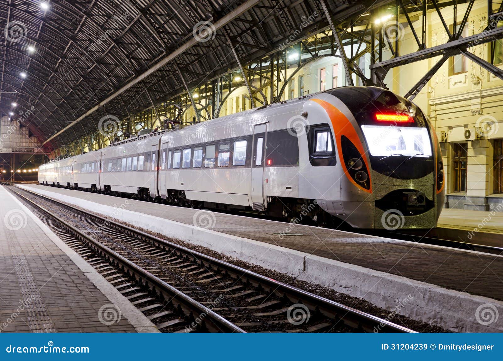 High-speed Train at the Railway Station Stock Image - Image of station ...