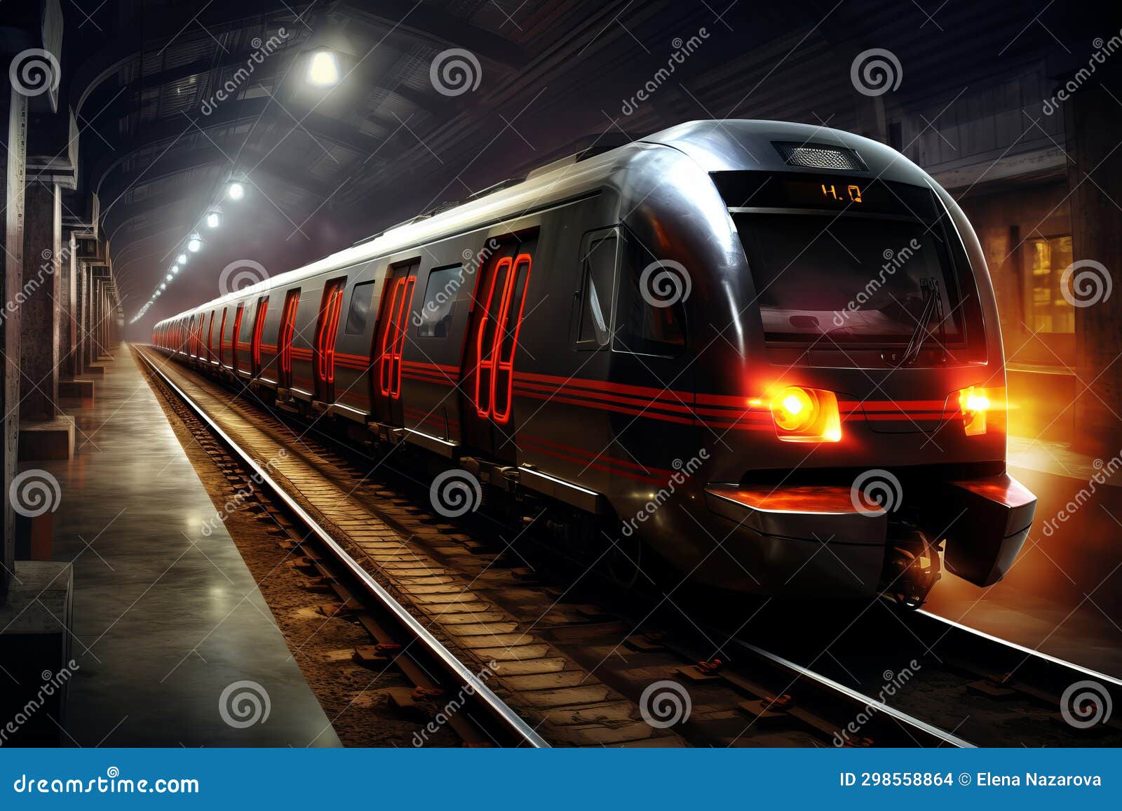 High Speed Train on Railway in a Tunnel Stock Photo - Image of tourism ...