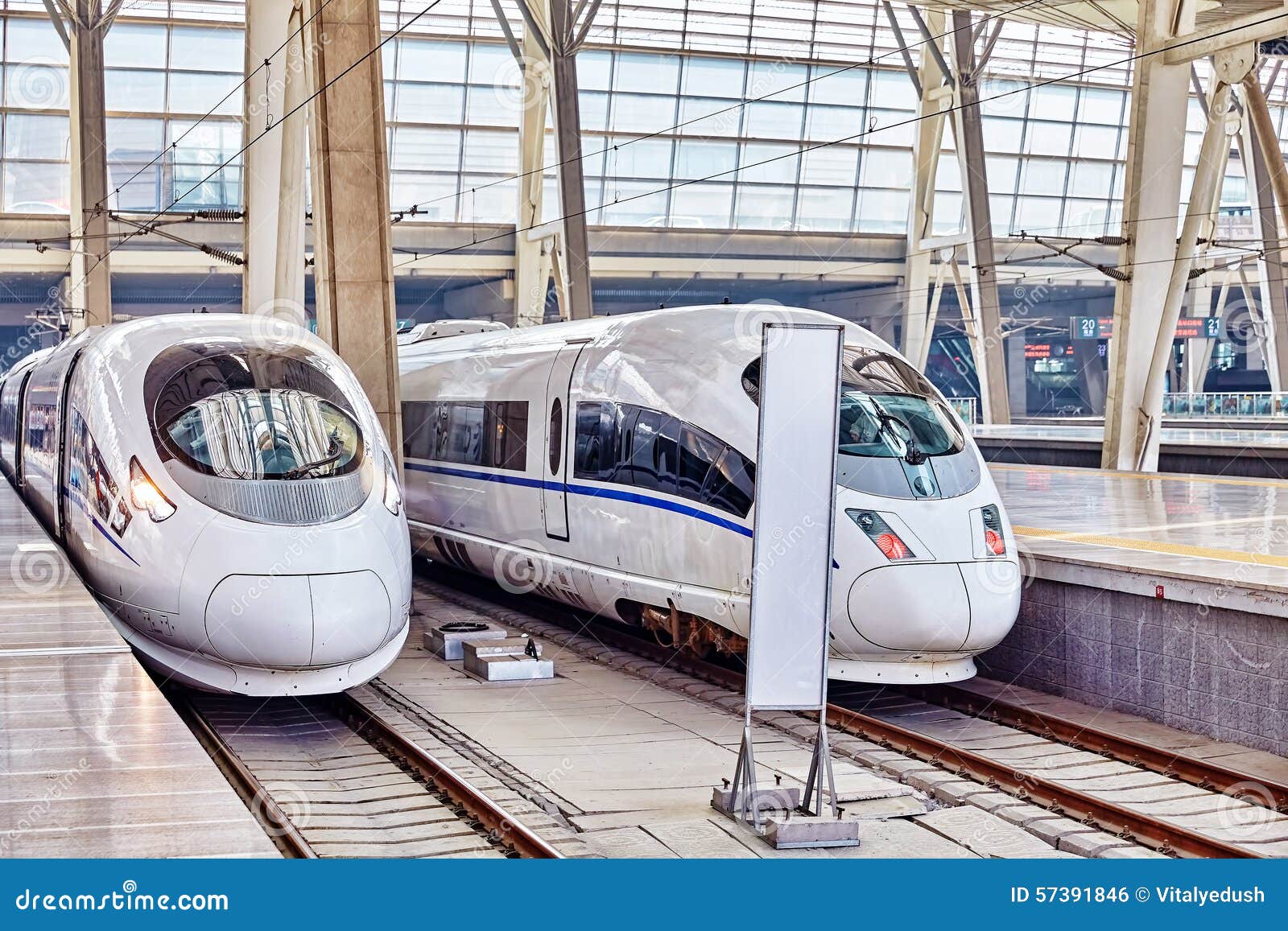 High Speed Train at the Railways Station. Stock Photo - Image of modern ...