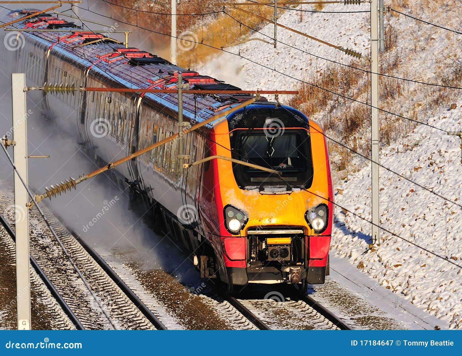 High Speed Train in the Snow Stock Image - Image of electric, euston ...